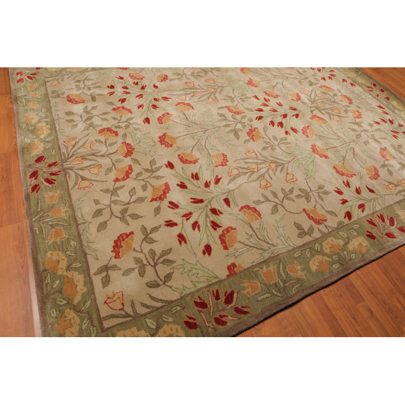 Winston Porter Haku Handmade Looped/Hooked Wool Botanical Floral ...