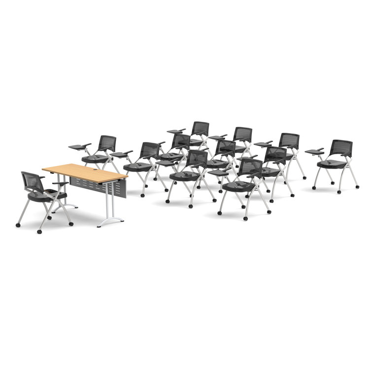 Team Tables Training Table and Chair Set with Modesty Panel | Wayfair