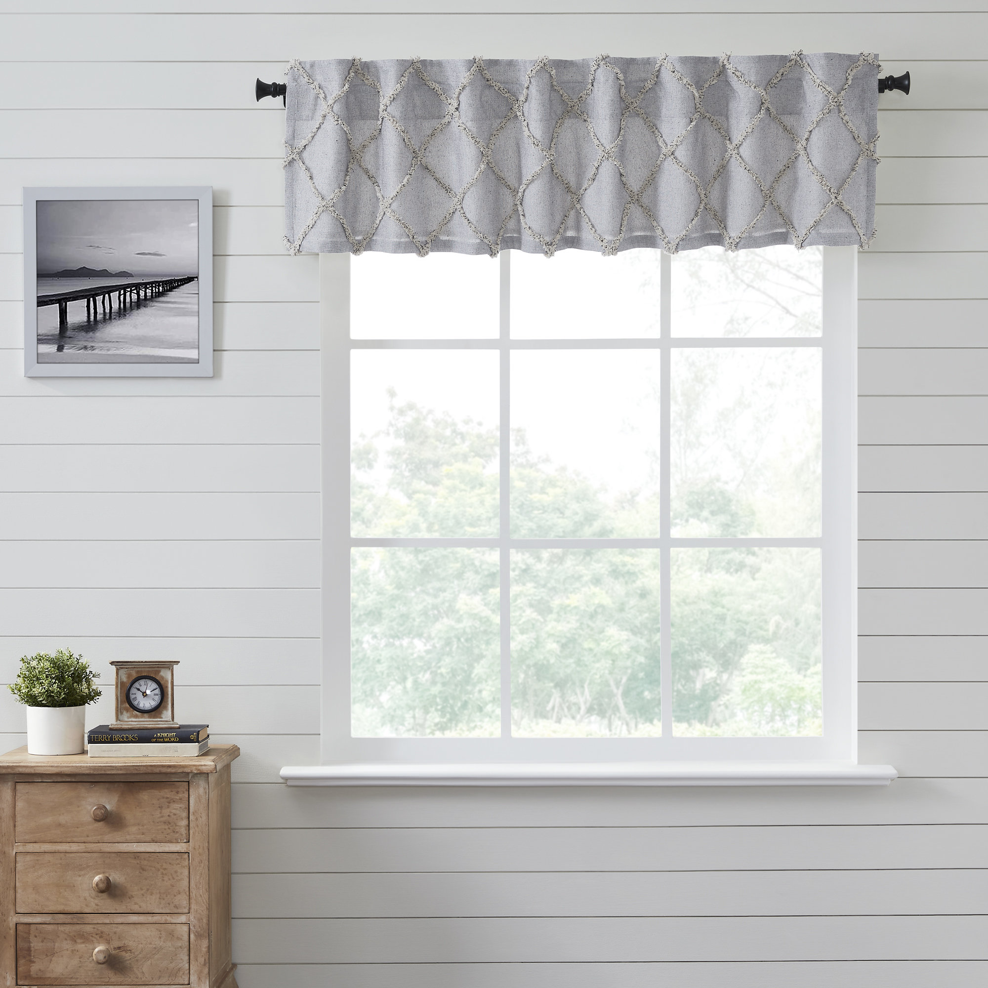 Foundry Select Straughn Geometric Cotton Tailored Window Valance in ...