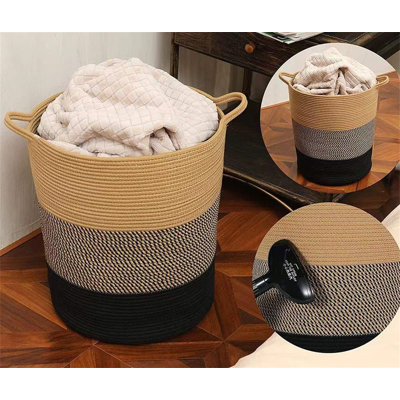 Breakwater Bay Hand-Woven Laundry Bucket | Wayfair