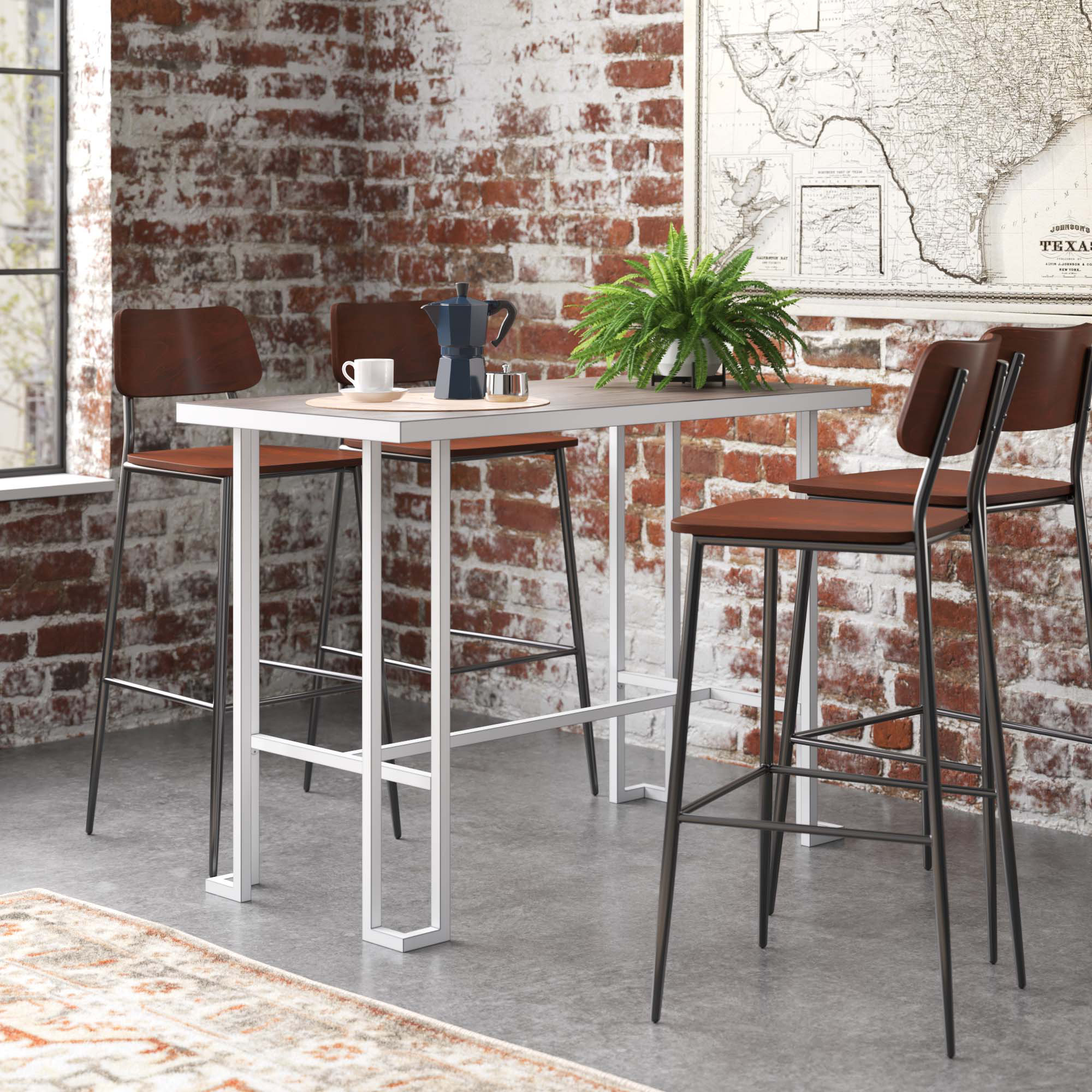 Steelside™ Montreal Counter Height 48'' Trestle Dining Table | Wayfair