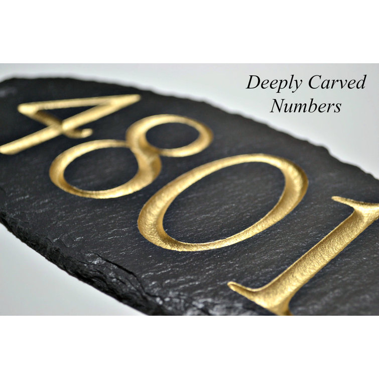 The Slate Masons Carved Slate 1-Line Address Plaque & Reviews | Wayfair