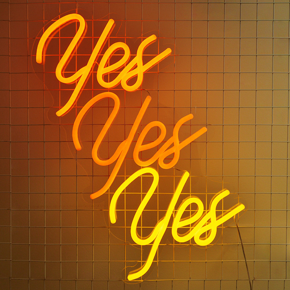 Trinx Yes Yes Yes 33" LED Novelty Neon Sign | Wayfair