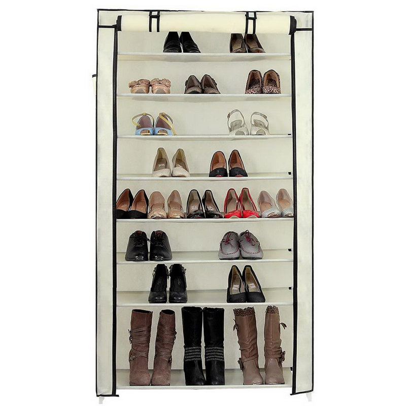 Rebrilliant 45 Pairs Beige Shoe Rack & Reviews | Wayfair