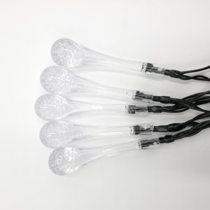 The Party Aisle™ Stigall Solar Powered Crystal Water Drop String Lights ...