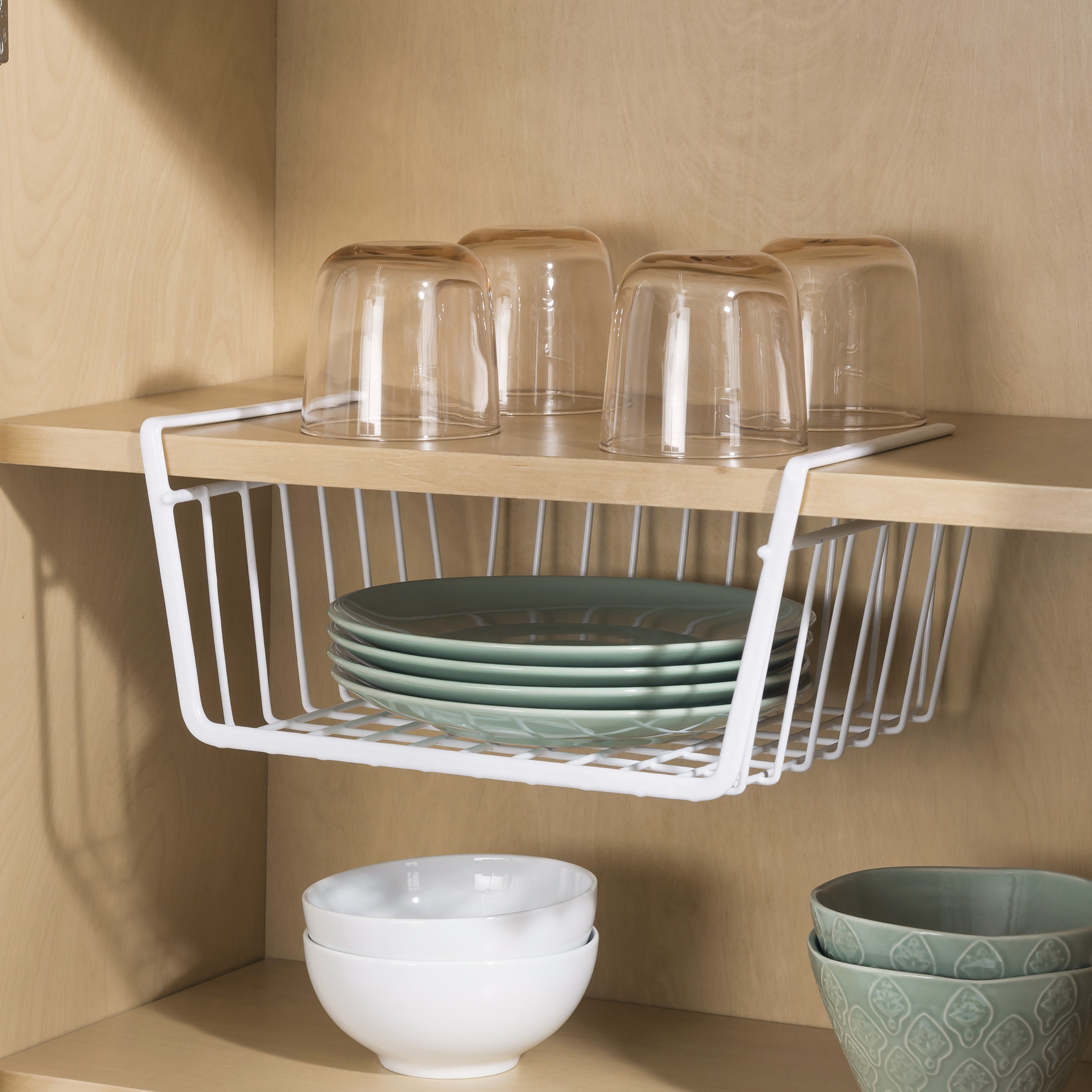 Prep & Savour Vinyl Coated Steel Under Shelf Basket & Reviews | Wayfair