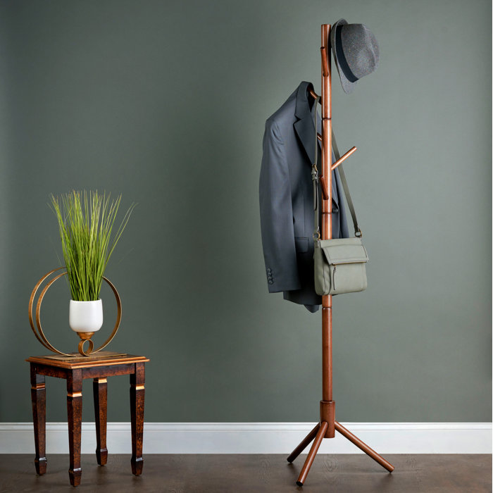 George Oliver Taja Solid Wood Freestanding 6 - Hook Coat Rack | Wayfair