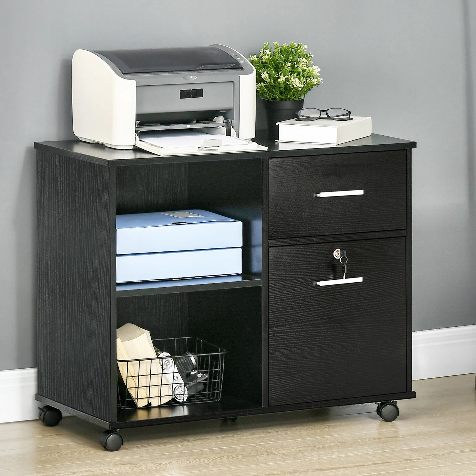 Inbox Zero Kedisha 31.5'' Wide 2 -Drawer Mobile Lateral Filing Cabinet ...