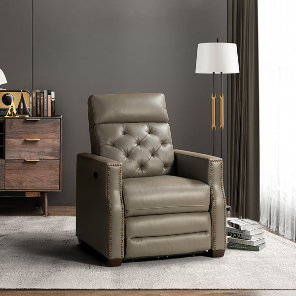 Canora Grey Gumesindo 31.50" Wide Genuine Leather Power Recliner ...