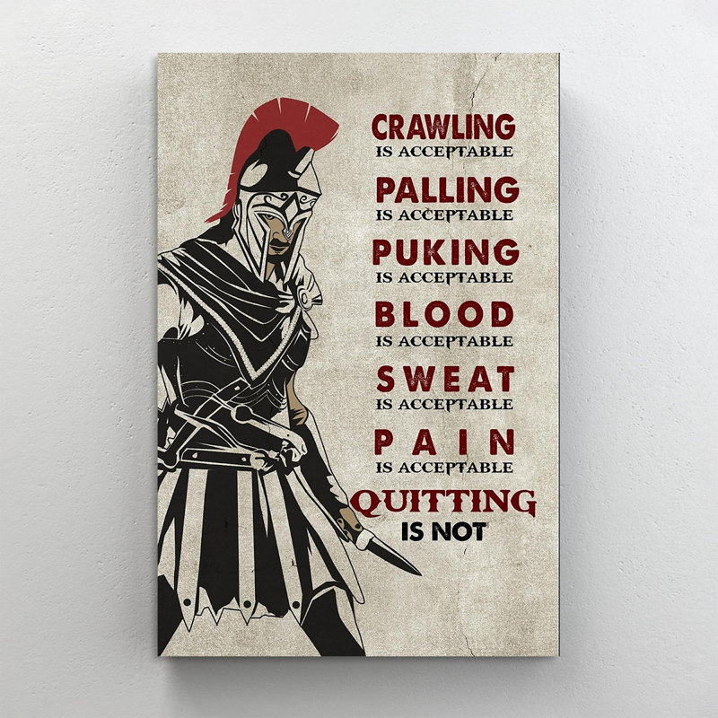 Trinx Spartan Code Warrior Ethos Quitting Is Not - Wrapped Canvas ...