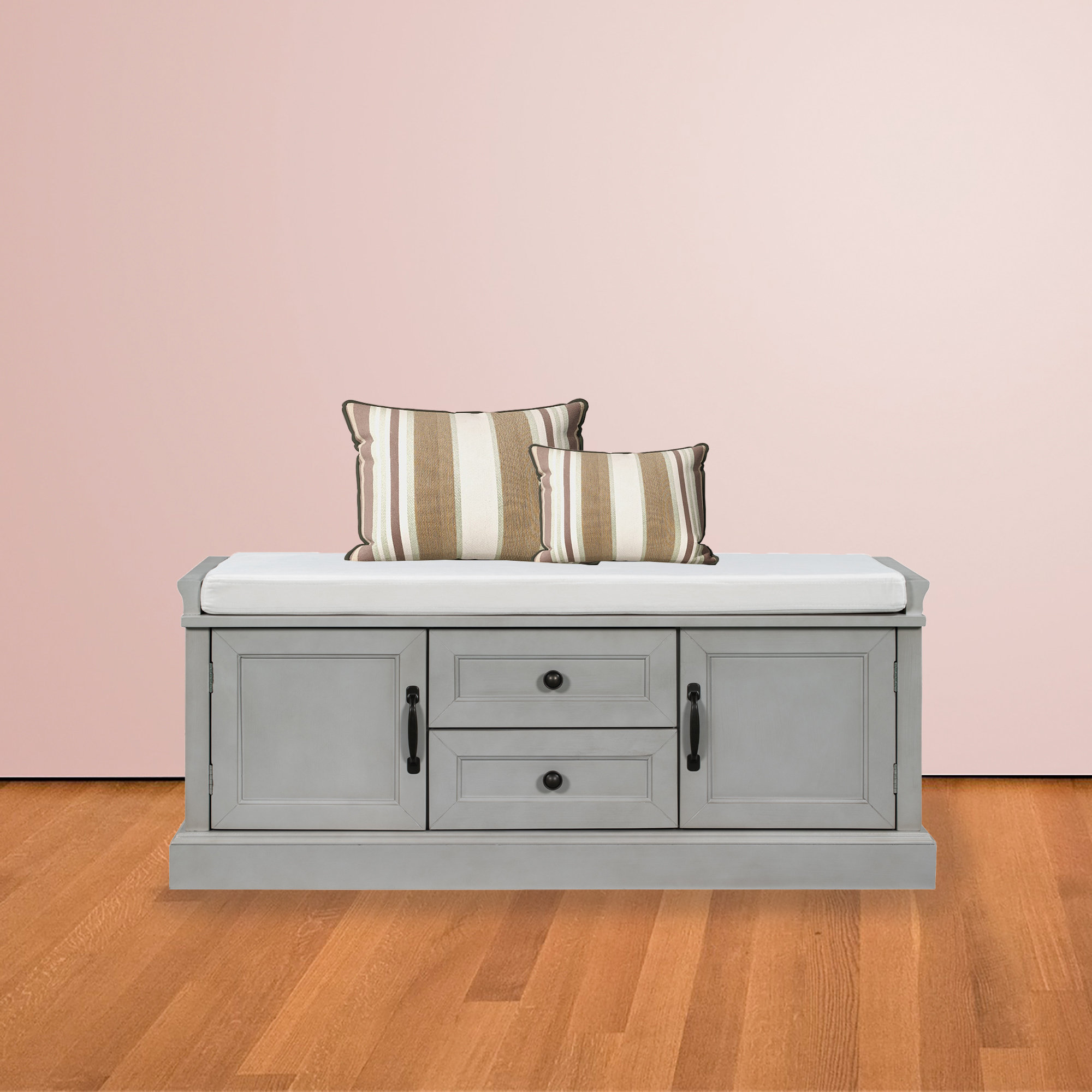 Red Barrel Studio® Velvet Cabinet and Drawers Storage Bench | Wayfair