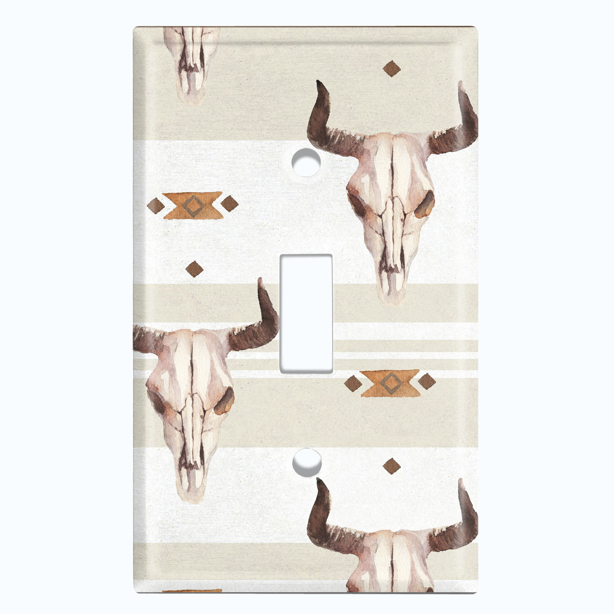 WorldAcc Indian Native Bull Skull 1-Gang Toggle Light Wall Plate | Wayfair