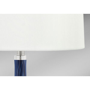 Medallion Lighting Brescia 34 in. Blue & White Glass Table Lamp ...