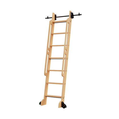 WFX Utility™ Jurida 7.2' Wood Rolling Ladder | Wayfair