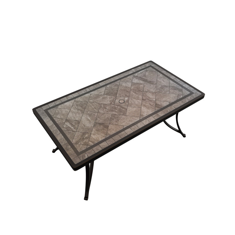 17 Stories Kamonie Ceramic Outdoor Dining Table | Wayfair
