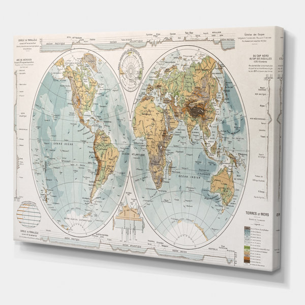 East Urban Home Ancient Map Of The World II - Wrapped Canvas Print ...