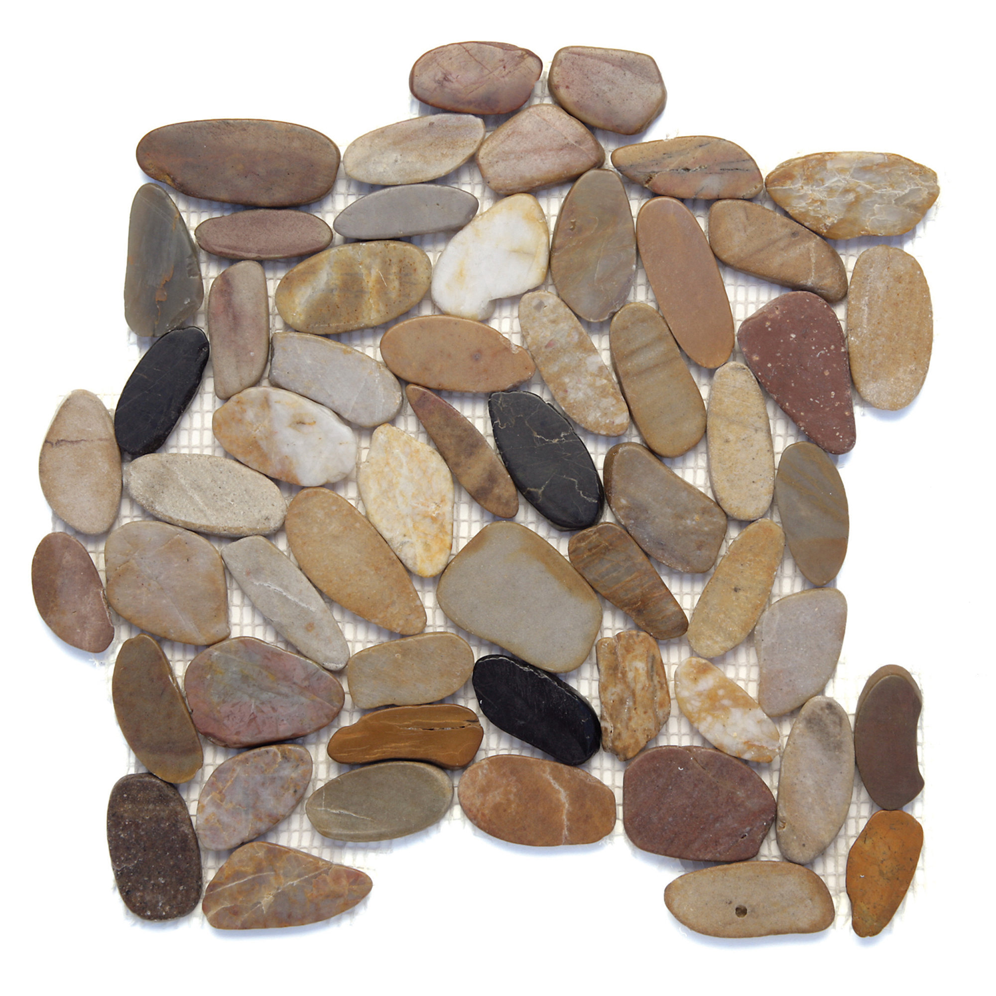 Solistone Koja Pebbles Sliced 12" x 12" Natural Stone Random Mosaic ...