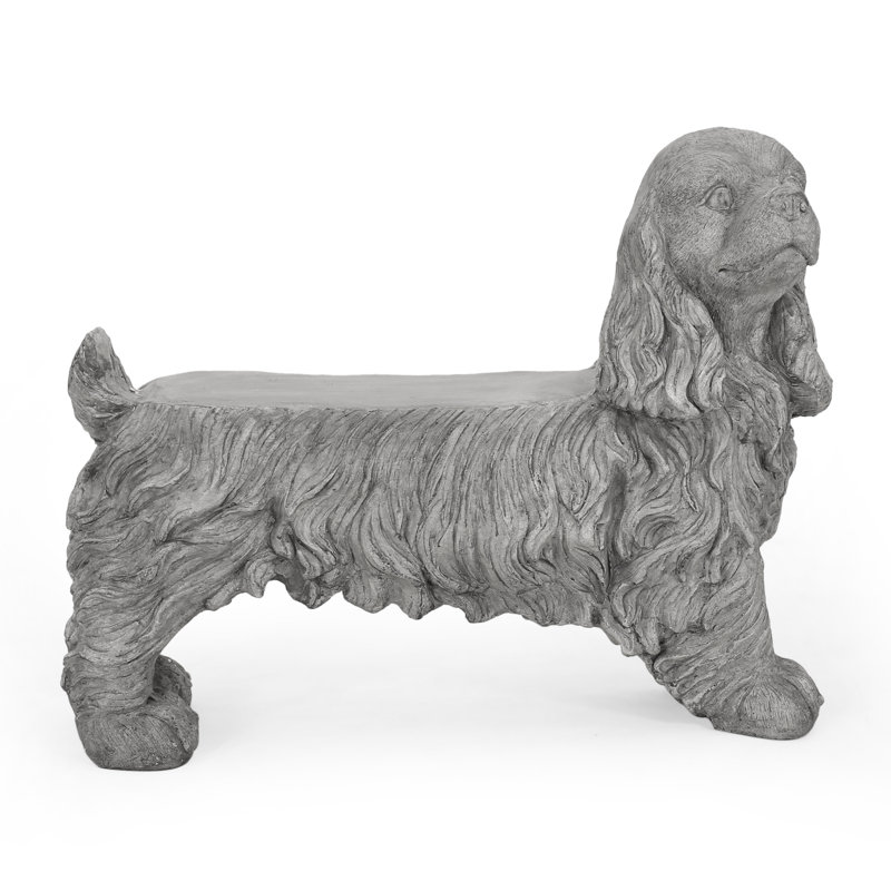 Red Barrel Studio® Jordana Cocker Spaniel Stone Garden Bench & Reviews ...