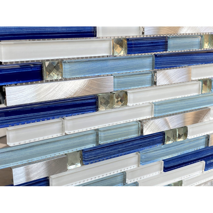 ES Stone Random Sized Glass Linear Mosaic Wall Tile | Wayfair