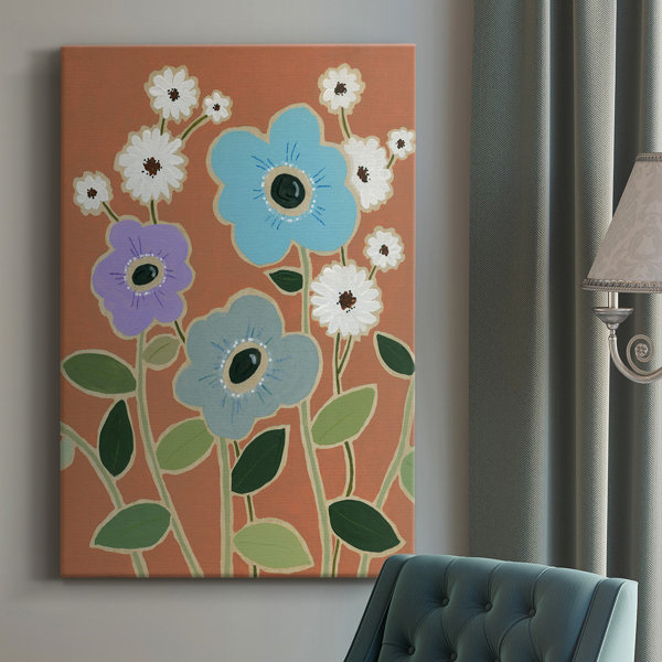 Red Barrel Studio® Woodblock Floral IV On Canvas Print | Wayfair