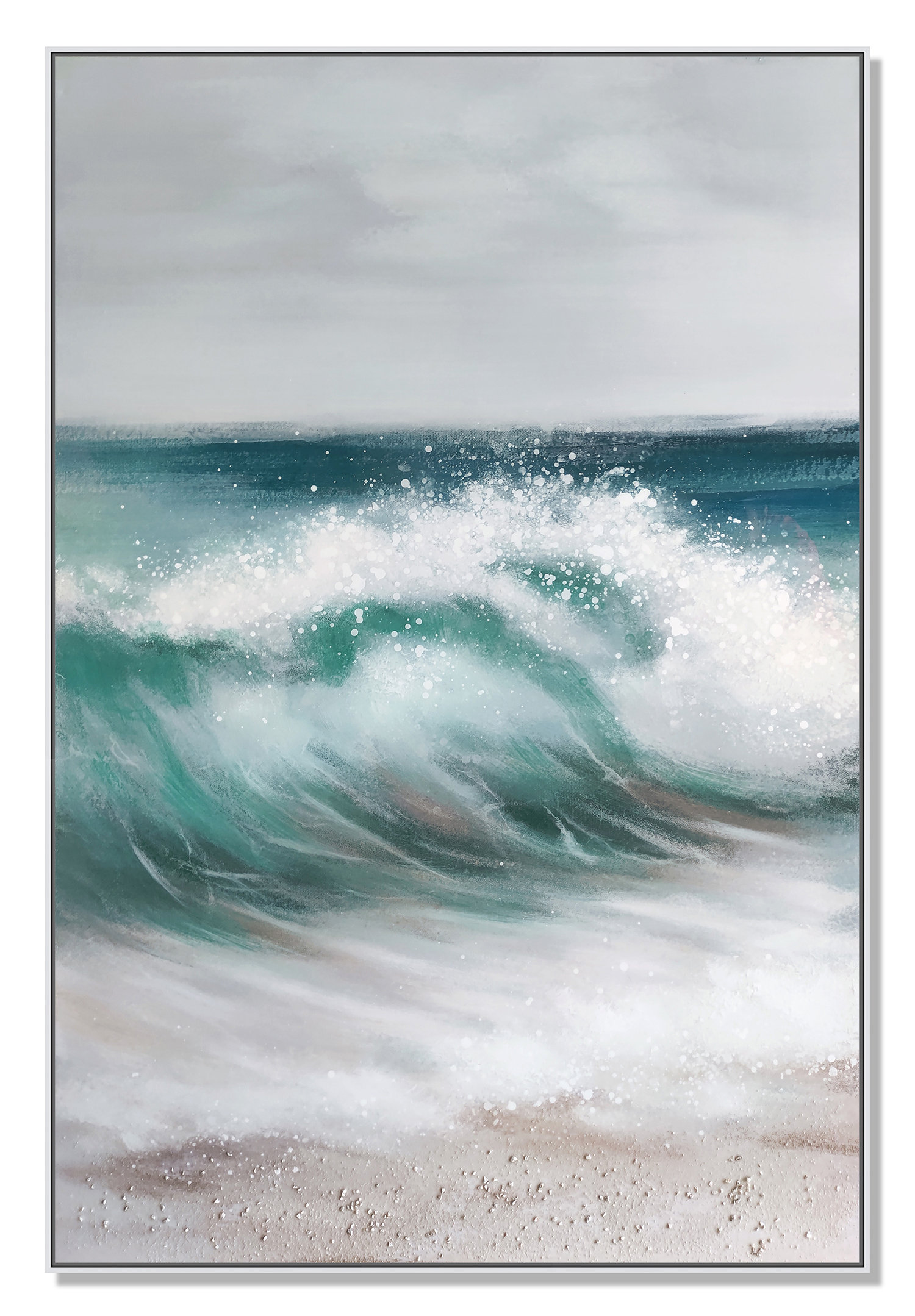 Screen Gems Wave - Floater Frame Painting on Canvas | Wayfair