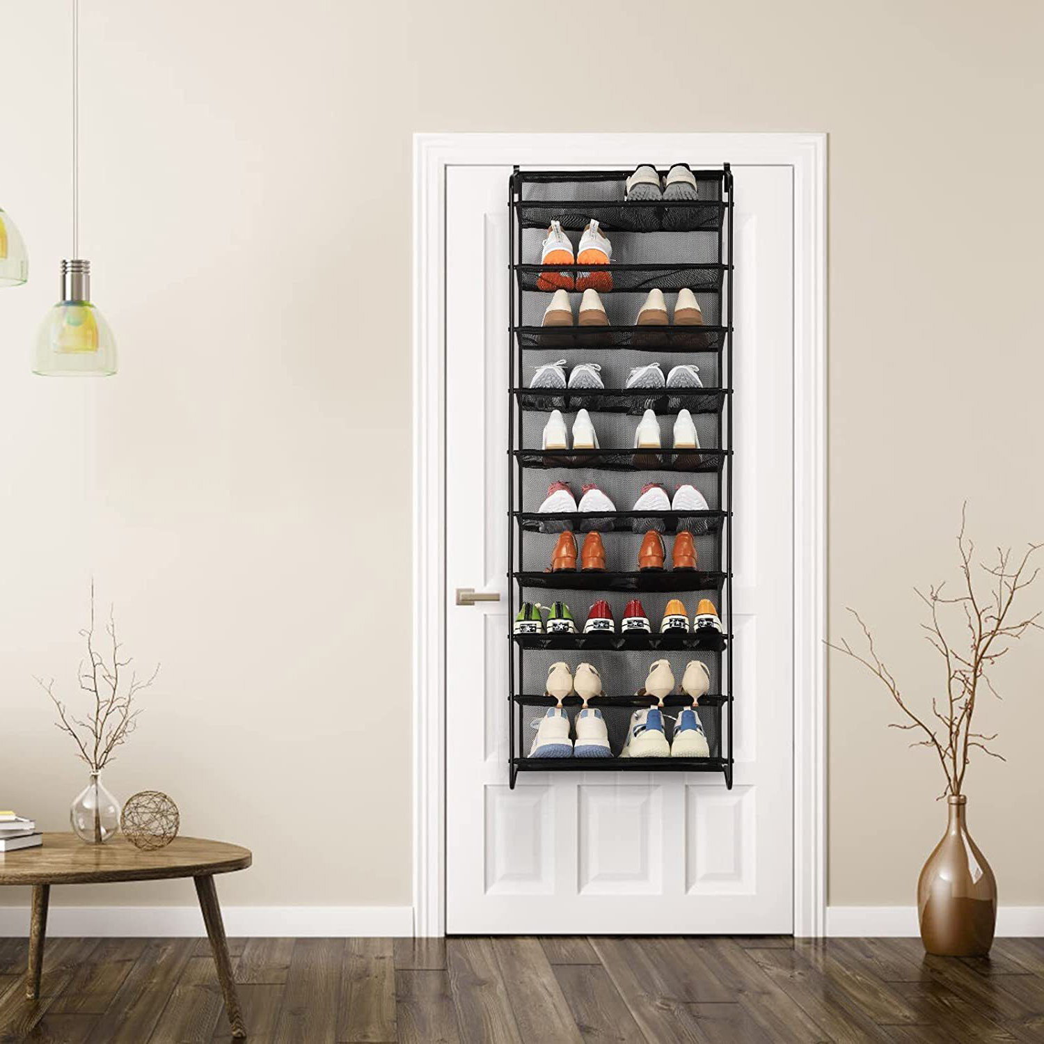 Rebrilliant 10 Pairs Black Metal Shoe Rack | Wayfair