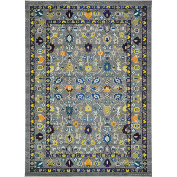 Langley Street Eddins Performance Gray Rug & Reviews | Wayfair