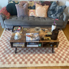Walker Checkered Burnt Orange/Cream Shag Area Rug & Reviews | AllModern