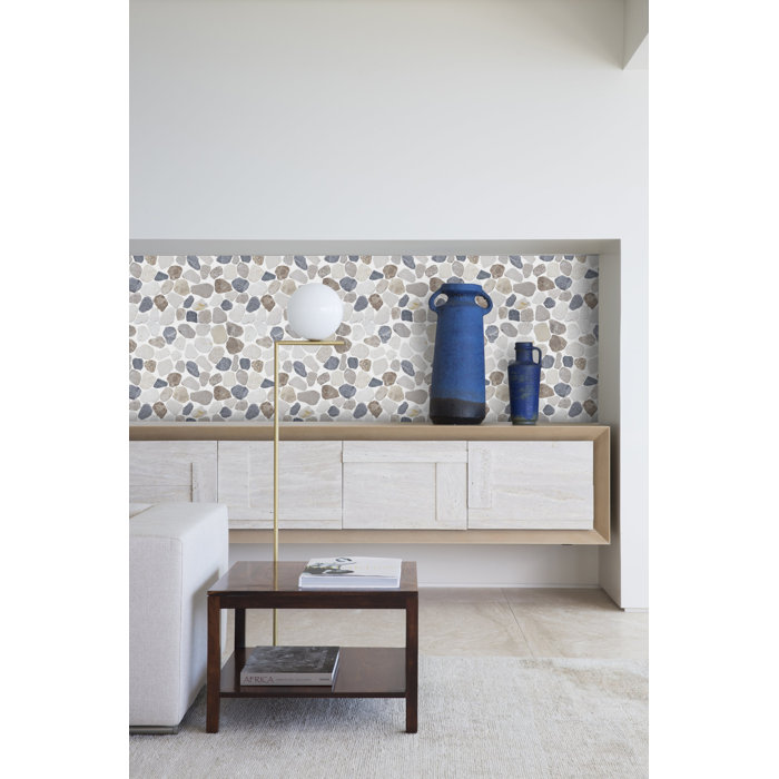 MatrixStoneUSA River Rock Snow Random Sized Marble Pebbles Mosaic Wall ...