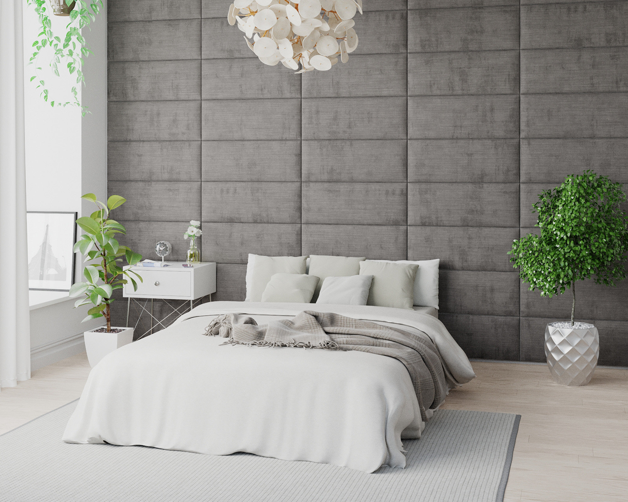 17 Stories Katey 30 cm x 75 cm Peel and Stick Upholstered Wall Paneling ...