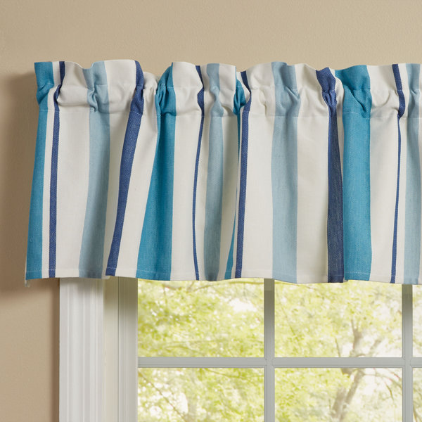 Breakwater Bay Marcourt Striped Cotton Tailored 60'' Window Valance in ...