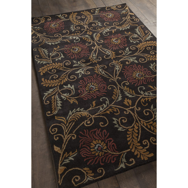 Chandra Int Brown/Yellow/Black Floral Area Rug | Wayfair
