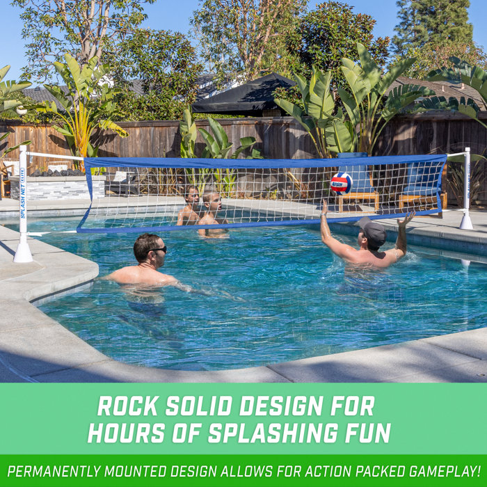 Gosports Deck-Mounted Splash Net ELITE Inground Pool Volleyball Game ...