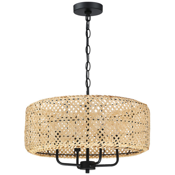 Bay Isle Home Nemeth 4 - Light Rattan Dimmable Drum Chandelier ...