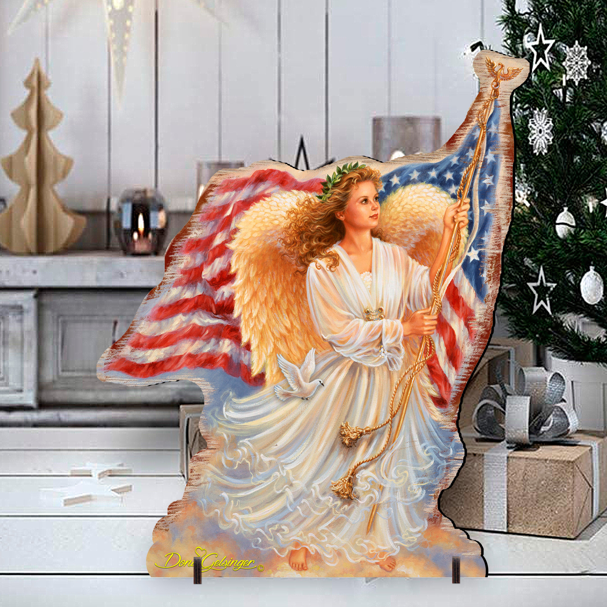 Designocracy American Freedom Angel Home and Outdoor Decor Lawn Art ...