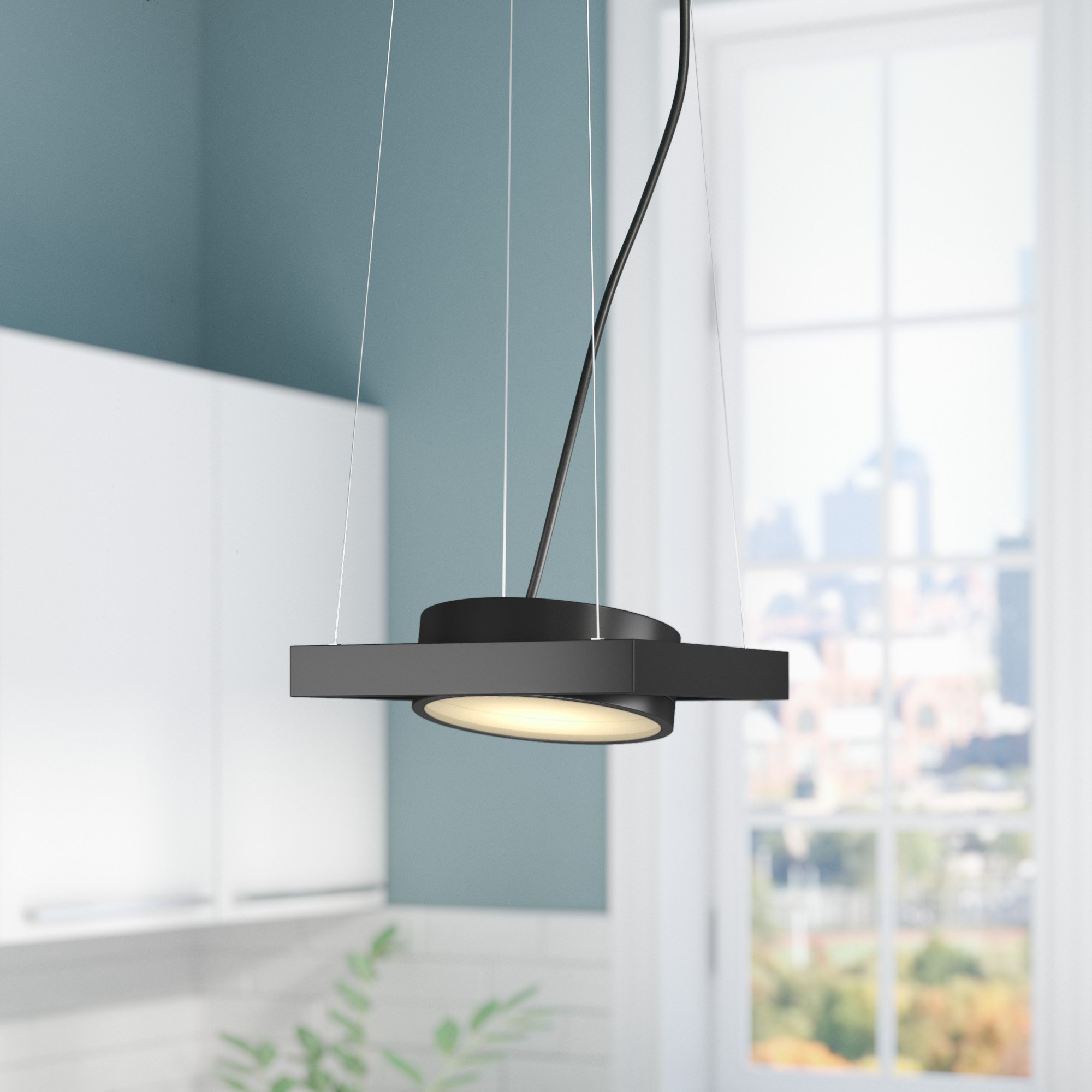 Wade Logan® Garridan 1 - Light Single Geometric LED Pendant | Wayfair