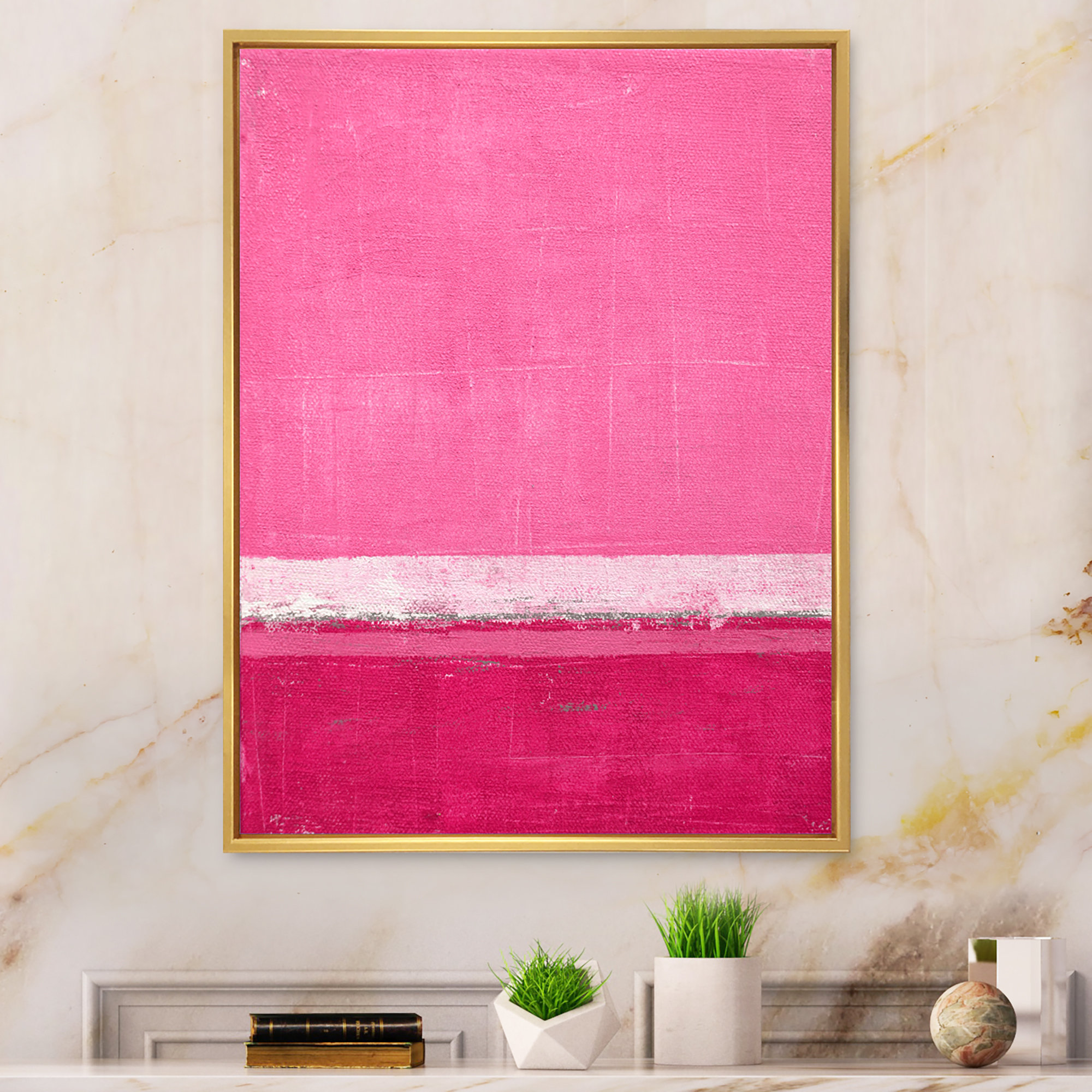 Ebern Designs Pink Fuchia And White Colorfields II Pink Fuchia And ...