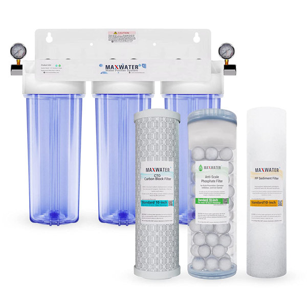 Max Water 3 Stage 10 inch Standard Water Filtration System, Whole House ...