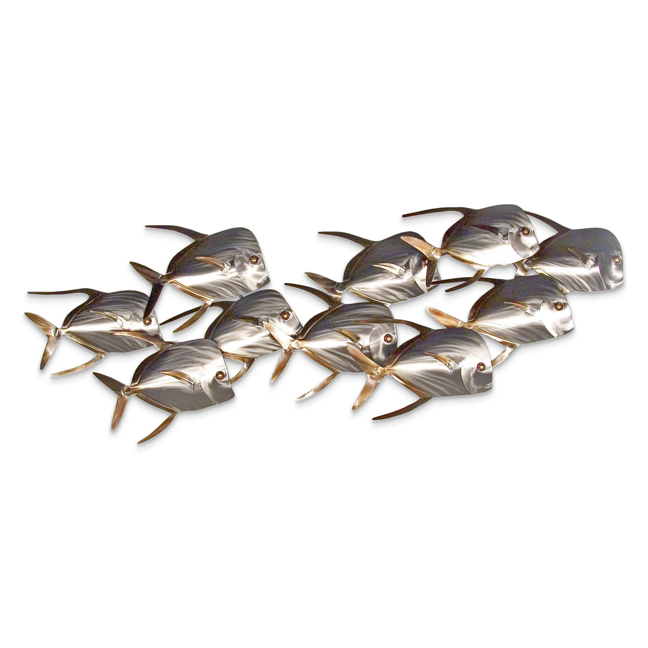 Copper Art 10 Piece Lookdown Fish School Wall Décor Set | Wayfair