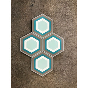 Moroccan Mosaic Tile House Menara 8" x 9" Cement Patterned Wall & Floor ...