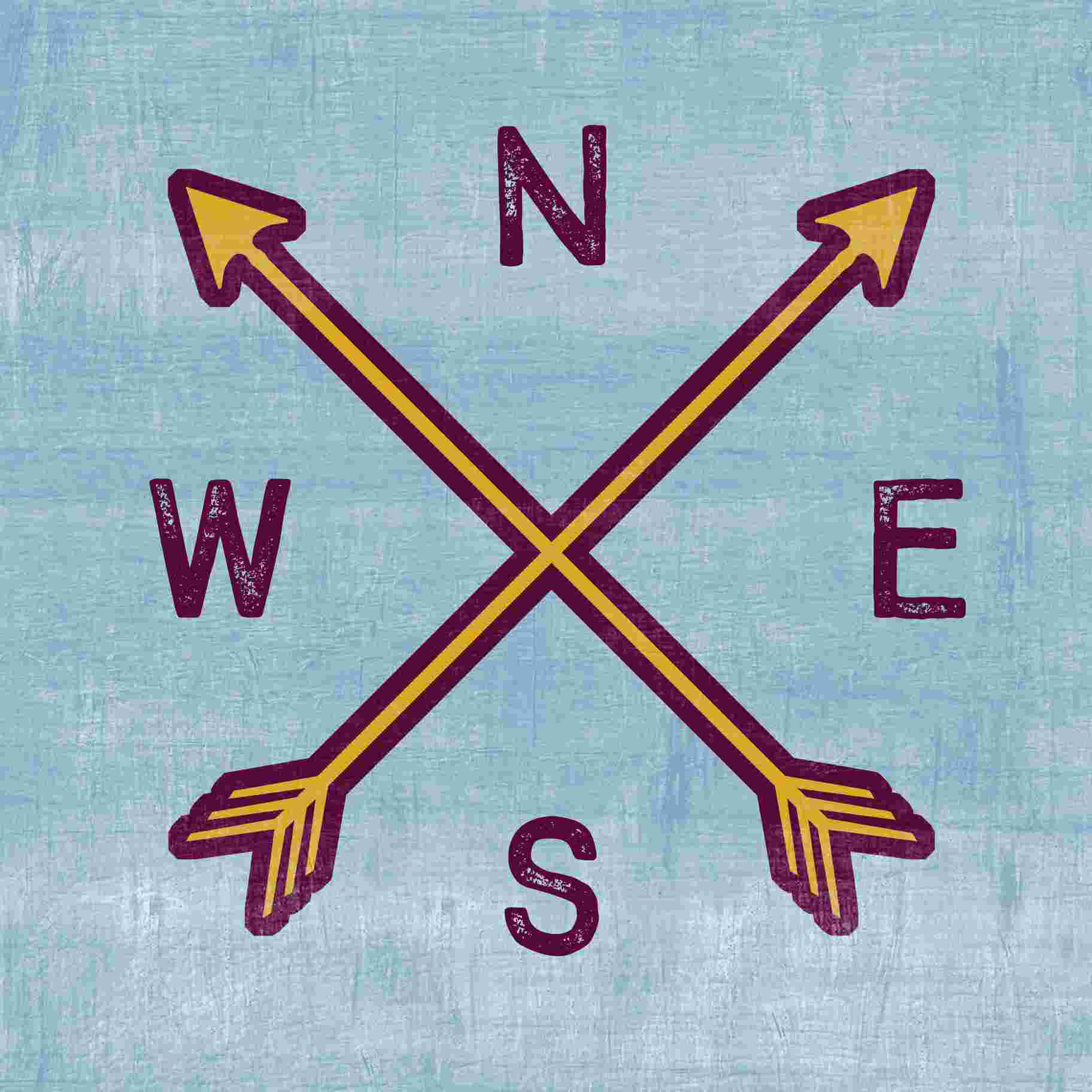 Union Rustic Compass With Arrows - Wrapped Canvas Print | Wayfair