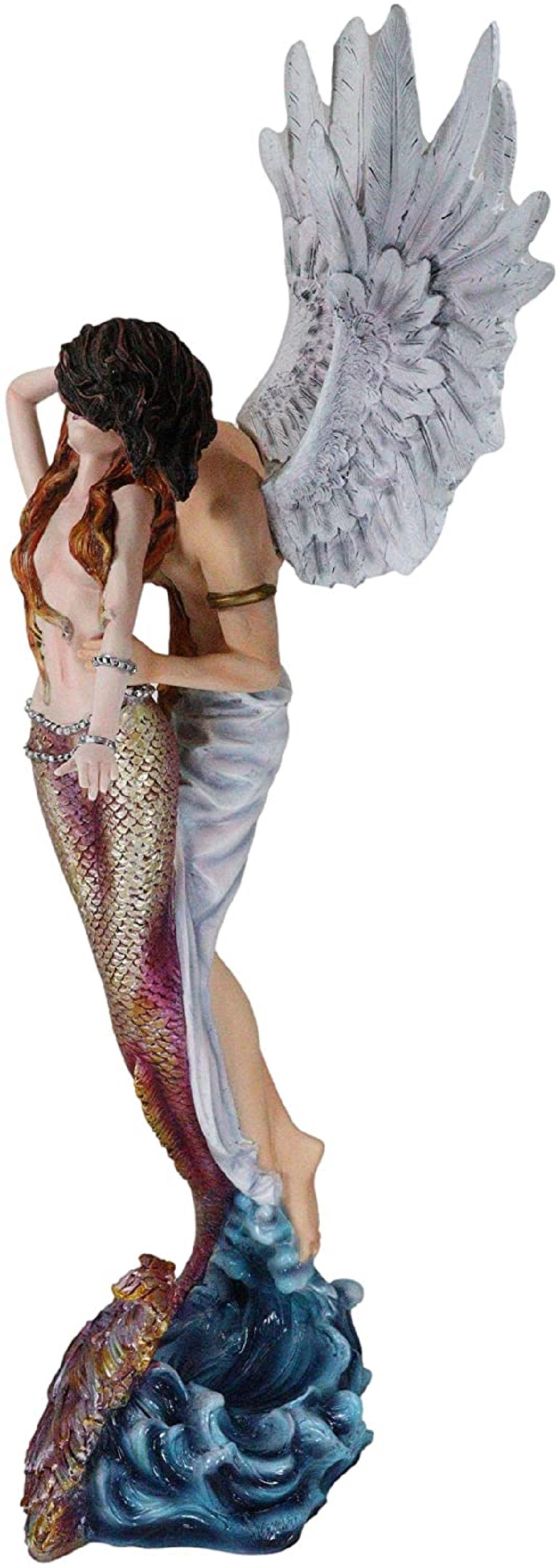 Trinx Angelese Mermaid with Heavenly Winged Angel by The Ocean Figurine ...
