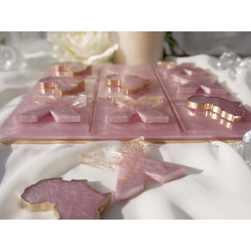 Rain Sky Home Decor Tic Tac Toe Africa - Rose Quartz | Wayfair
