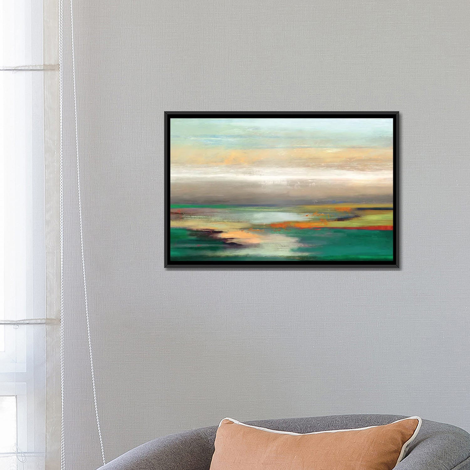 East Urban Home Teal Askew by PI Studio - Floater Frame Gallery-Wrapped ...