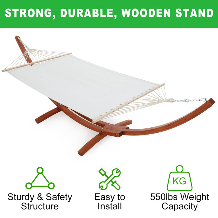 HOMHUM Double Spreader Bar Hammock with Stand & Reviews | Wayfair