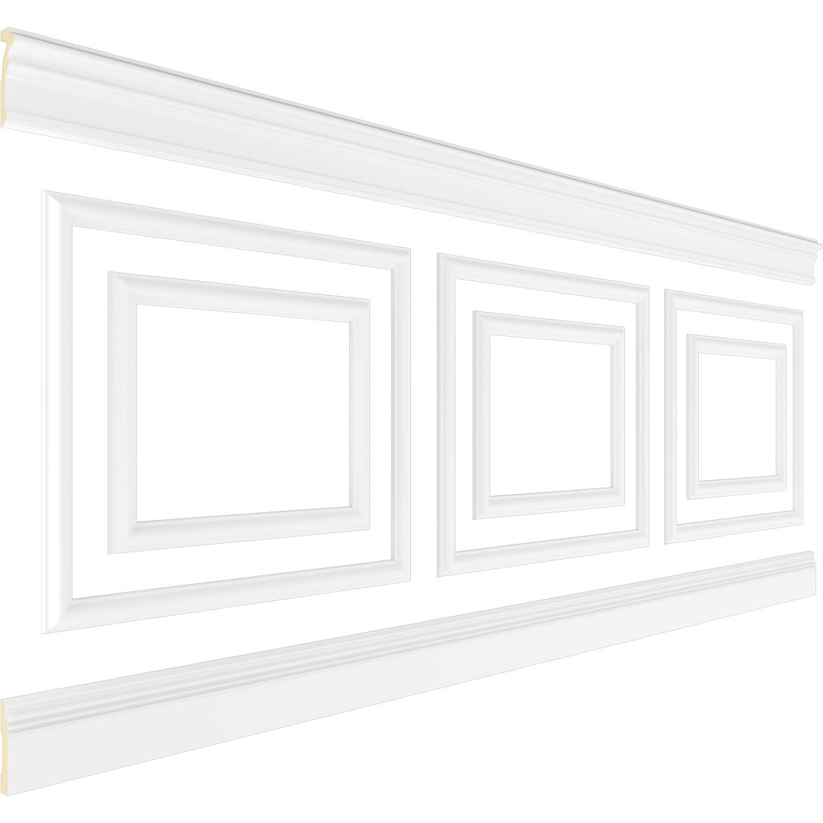 Ekena Millwork Ashford Square Double Panel Traditional Wainscot ...