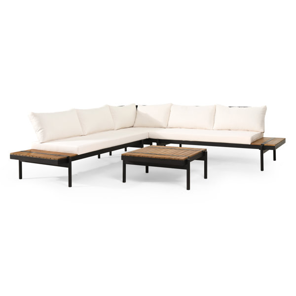 Corrigan Studio® 4 Piece Sectional Seating Group with Cushion | Wayfair