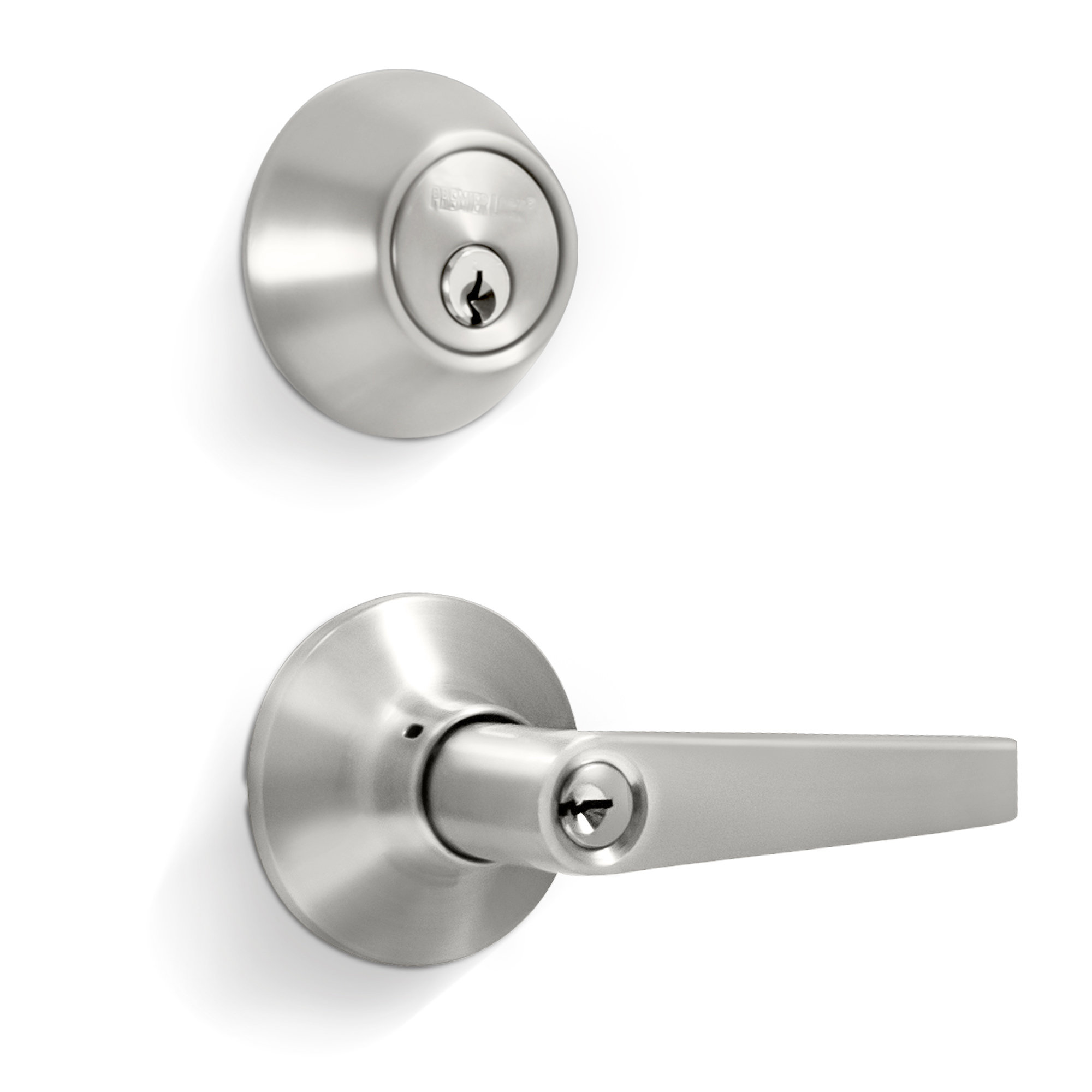 Premier Lock Complete Entry Lever Set with Single Cylinder Deadbolt ...