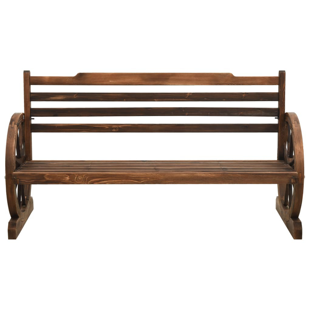 Millwood Pines Wheel Bench Garden Wooden Wheel Bench with Backrest ...