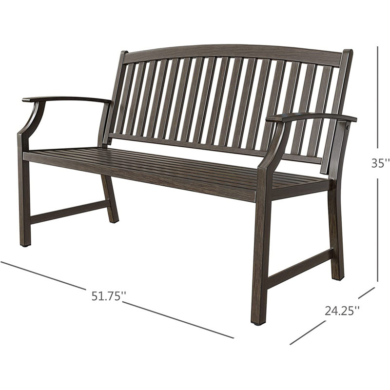 Red Barrel Studio® Trendarius Metal Outdoor Bench & Reviews | Wayfair